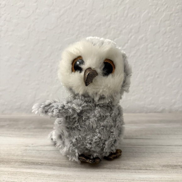Ty | Toys | Small Gray And White Plush Ty Beanie Boo Owl Owlette | Poshmark
